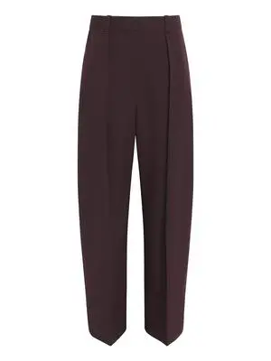 Victoria Beckham Pleated Wide-leg Trousers - Burgundy