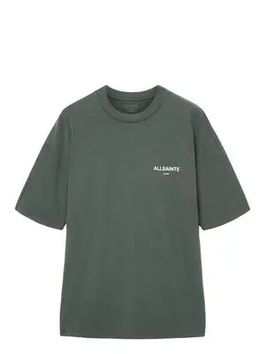 ALLSAINTS Organic Cotton Logo Print Halcyon T-shirt Green
