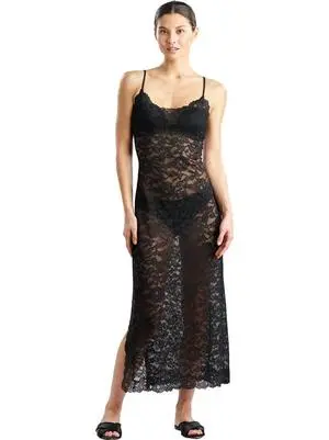 Natori Allover Lace Slip Gown - Black