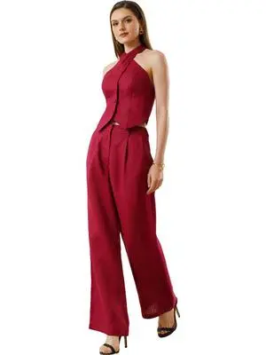 Yumi Kim Bobbi Linen Pant Burgundy / Red
