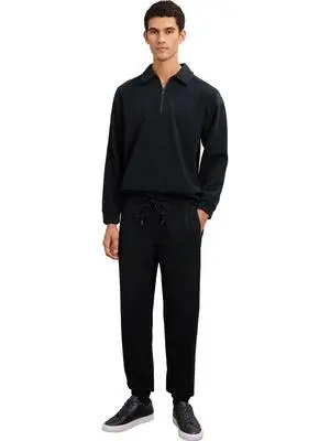 REISS Caldera Corduroy Drawstring Joggers - Navy