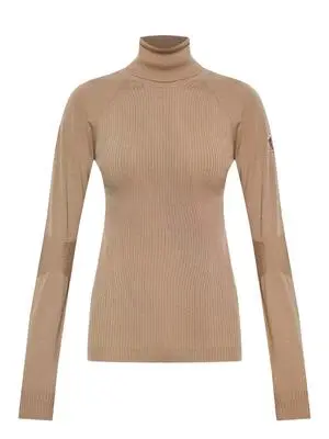 Moncler Logo-appliqué Ribbed-knit Jumper - Neutrals