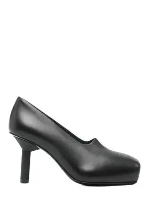 ALAINPAUL 80mm Square Toe Pumps - Black