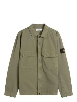 Stone Island Ripstop Zip Shirt Jacket - Military Green