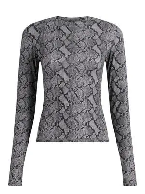 SKIMS Fits Everybody Long Sleeve Top - Shadow Snake Print
