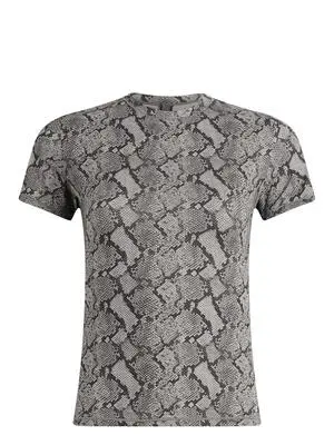 SKIMS Fits Everybody Short Sleeve T-shirt - Shadow Snake Print