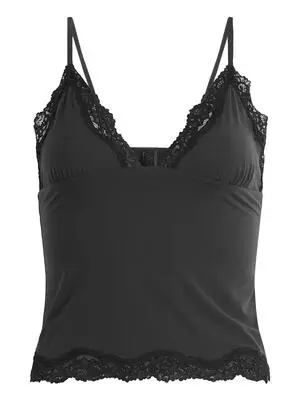 SKIMS Fits Everybody Lace Triangle Cami Top - Onyx