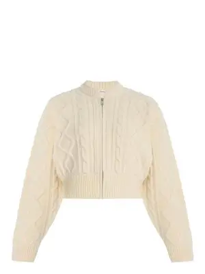 FRAME Cable Wool Cardigan - Ivory