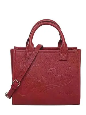 MC2 SAINT BARTH Midi Embossed Leather Tote Bag Red
