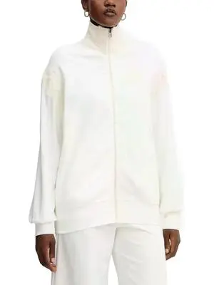 Ermanno Scervino Lace Detail Zip-up Sweatshirt - White