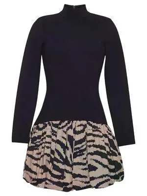 Cara Cara Issa Zebra-print Mini Dress - Black