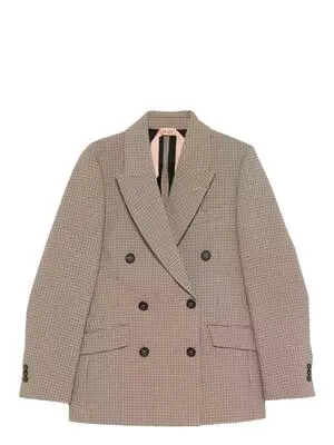 N°21 Double-breasted Checked Blazer - Brown