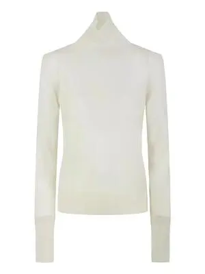 Ermanno Scervino Funnel-neck Wool Top - White