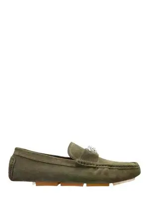 Versace La Medusa Suede Loafers - Green