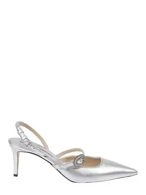 Ermanno Scervino Buckle Slingback Pumps - Silver