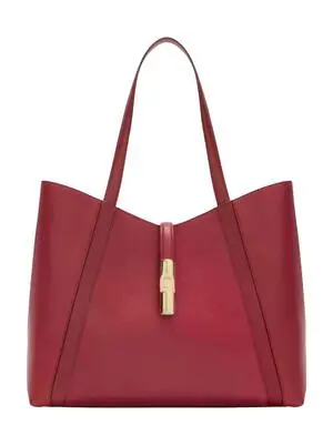 Furla Large Goccia Leather Tote Bag - Red