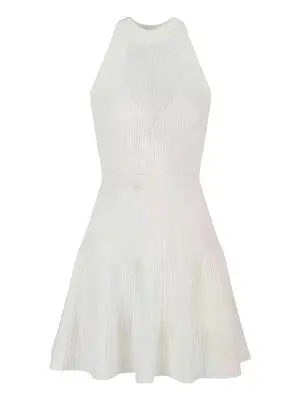 Balmain Ribbed Halter Dress - White