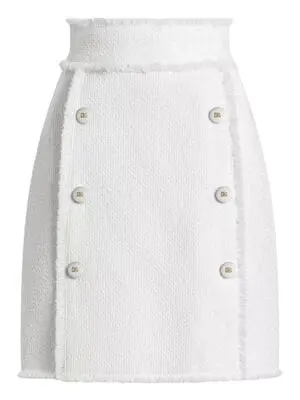 Dolce & Gabbana Decorative-button Mini Skirt - White