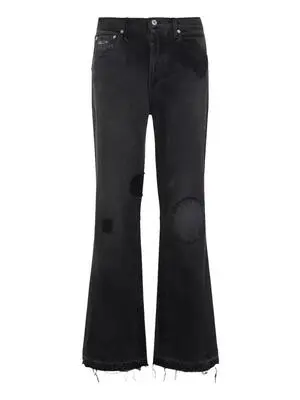 GALLERY DEPT. Patched Frayed Jeans - Black