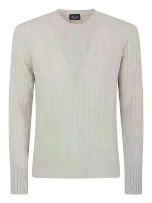DRUMOHR Cable-knit Crew-neck Sweater - Grey
