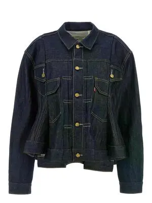 Sacai X Levi's® Polo-collar Denim Jacket - Blue