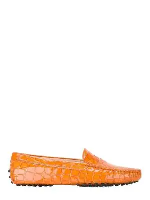 TOD'S Croc-effect Loafers - Yellow