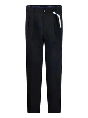 SANTANIELLO Pleated-front Trousers - Black