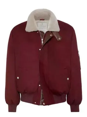 Brunello Cucinelli Sherpa-collar Bomber Jacket - Red