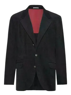 Brunello Cucinelli Three-button Corduroy Blazer - Black