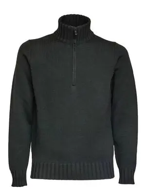 FILIPPO DE LAURENTIIS Half-zip Wool Sweater - Green