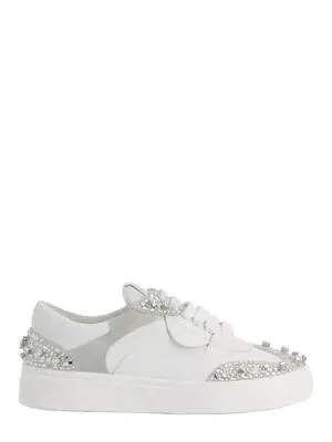 GIUSEPPE ZANOTTI Beaded And Rhinestone Sneakers - White