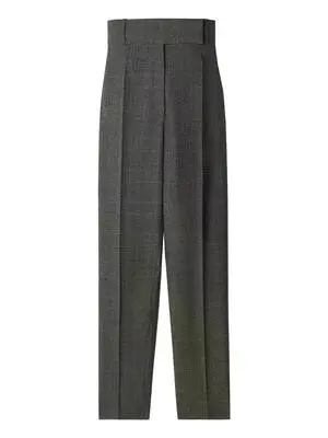 LANVIN High-waisted Checked Trousers - Grey