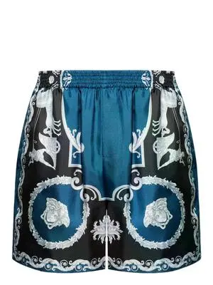 Versace La Coupe Des Dieux Silk Shorts - Blue