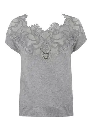 Ermanno Scervino Lace Knitted Top - Grey