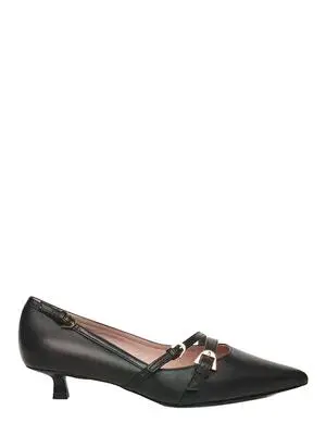 COCCINELLE 30mm Fernanda Buckle-strap Heeled Pumps - Black