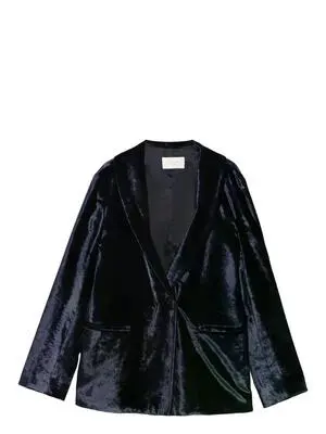 Montedoro Pocket Velvet Blazer - Blue