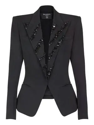 Balmain Crystal-embellished Blazer - Black