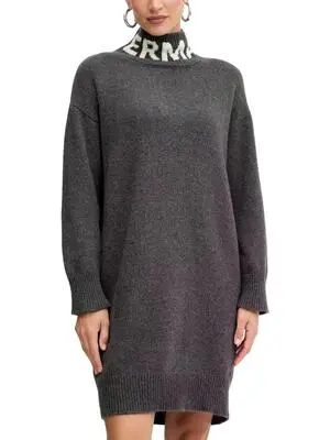 ERMANNO FIRENZE Turtleneck Knitted Mini Dress - Grey