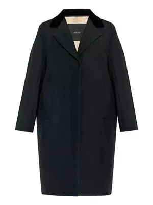 Max Mara Mammola Velvet-collar Coat - Black