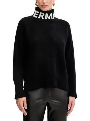 ERMANNO FIRENZE Logo-neckline Turtleneck Sweater - Black