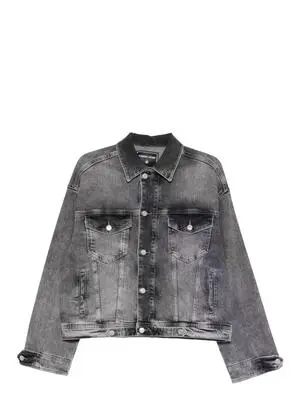 Iceberg Embellished Denim Jacket - Black