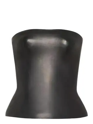 Jean Paul Gaultier Leather Strapless Top - Black