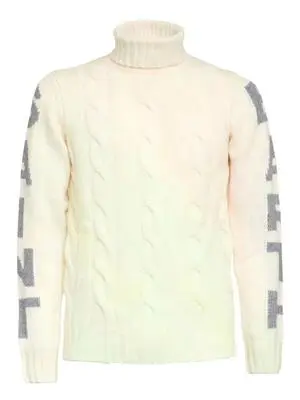 MC2 SAINT BARTH Cable-knit Long-sleeve Sweater - Neutrals
