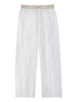 Calvin Klein Striped Cotton Trousers - White
