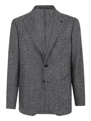 Tagliatore Buttoned Woven Jacket - Grey