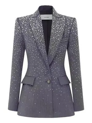 Alex Perry Crystal-embellished Single-breasted Blazer - Grey