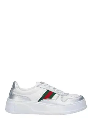 Gucci Logo-lettering Leather Sneakers - White