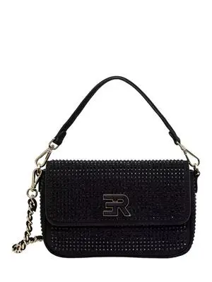 Ermanno Scervino Crystal-embellished Chain-strap Satchel - Black