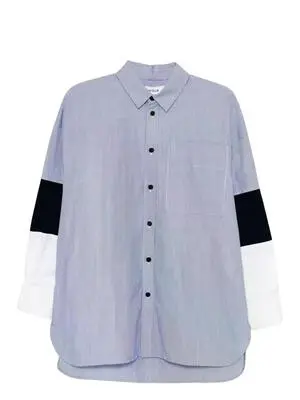 ENFOLD Striped Shirt - Blue