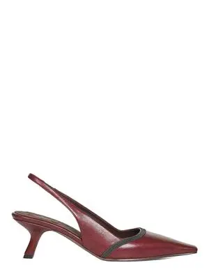 Brunello Cucinelli 65mm Monili Pumps - Red